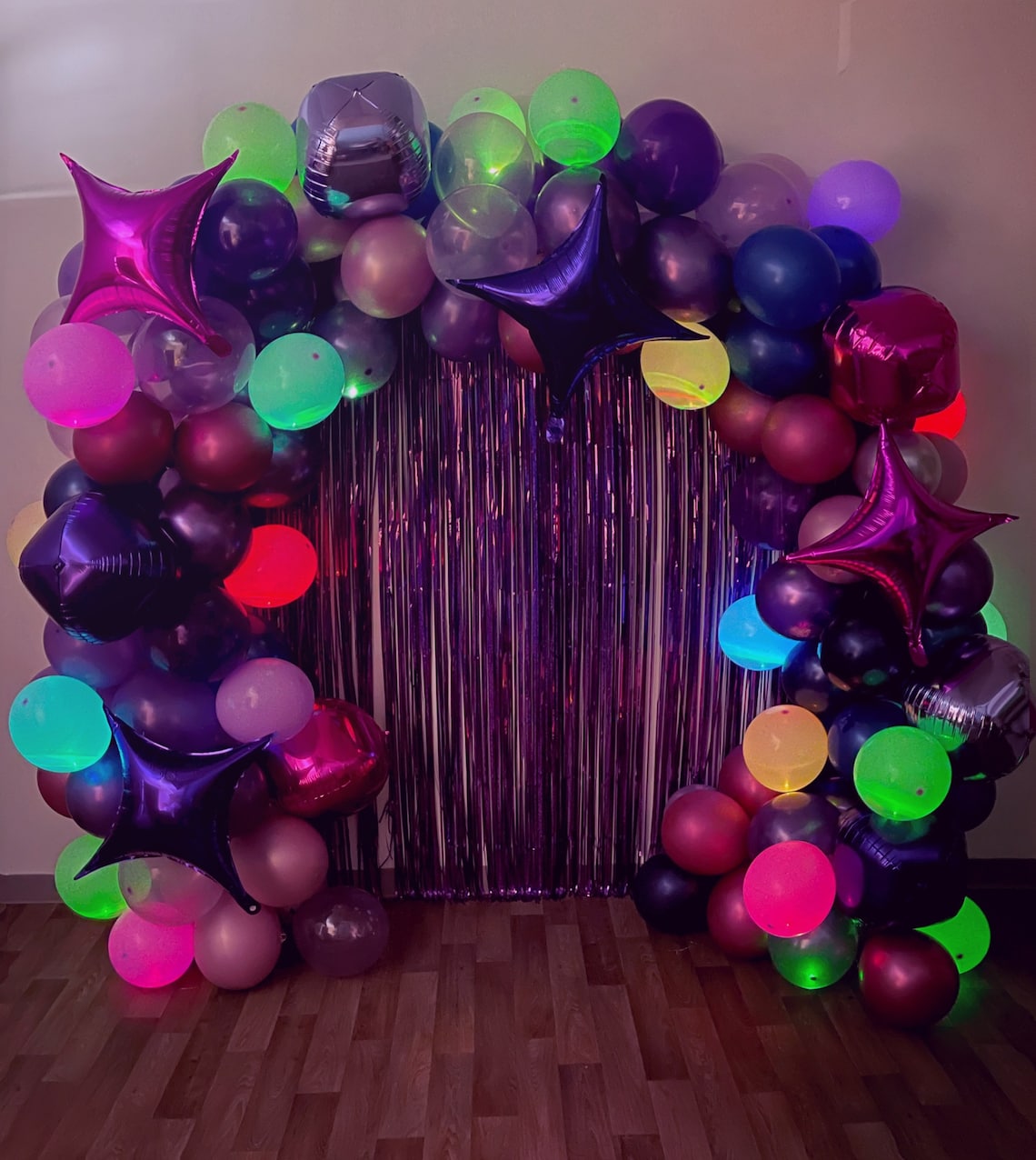 Light up Purple Balloon Arch Euphoria Balloon Garland Party Purple ...