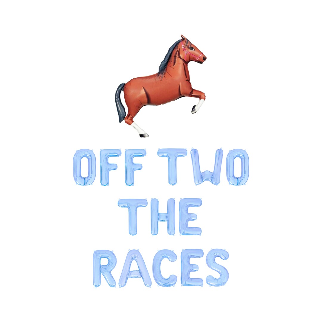 Off Two the Races Letter Balloon Kit 2nd Birthday Balloon Banner 2nd ...
