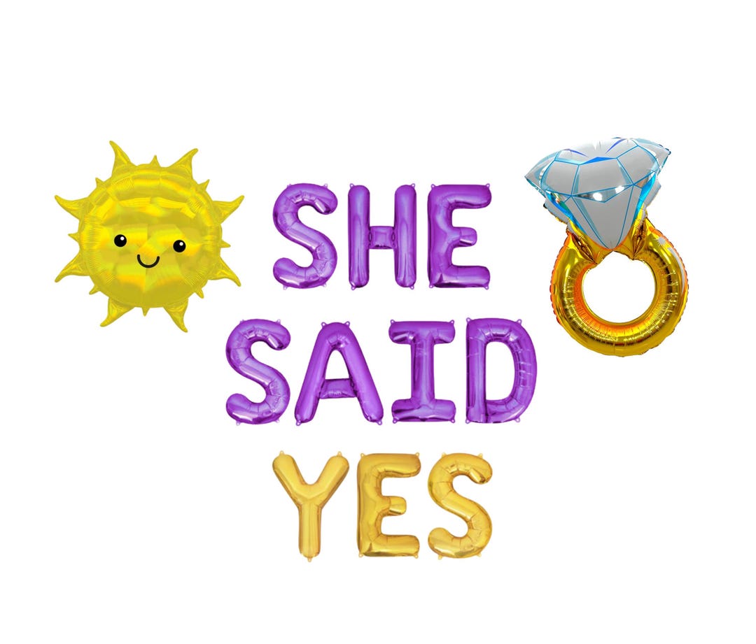 She Said Yes Letter Balloon Kit Engagement Party Decorations Sun ...
