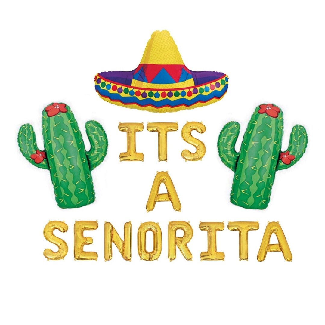 Its A Senorita Balloons Fiesta Gender Reveal Decor Fiesta Baby Shower ...