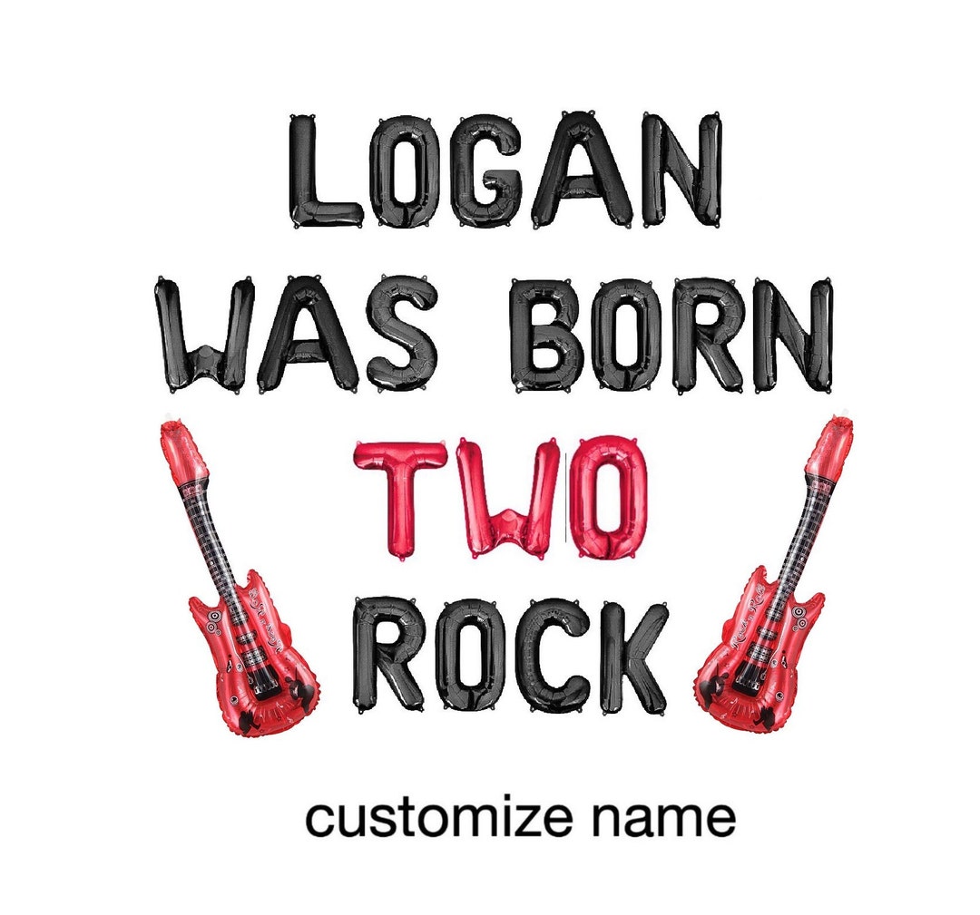 Born to Rock Guitar Balloon Banner Rock 'n Roll Birthday Party ...