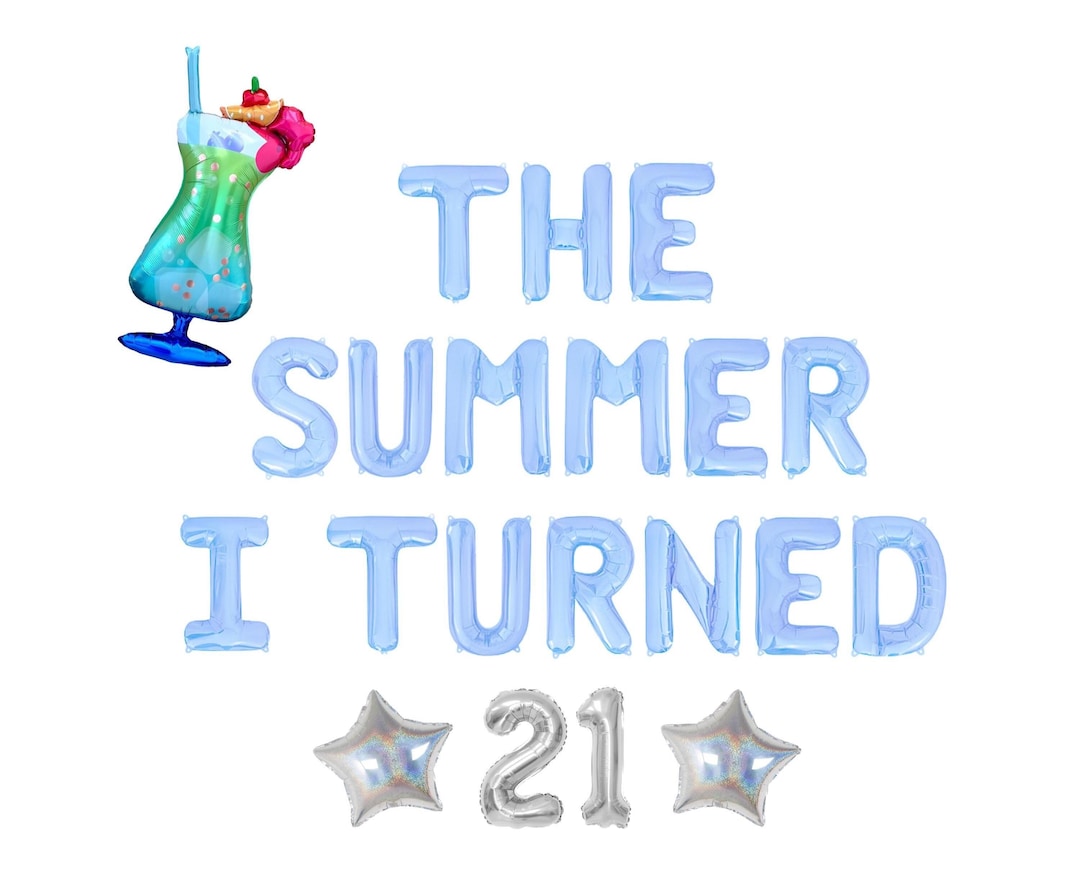 The Summer I Turned 21 Letter Balloon Kit Birthday Party Decorations ...