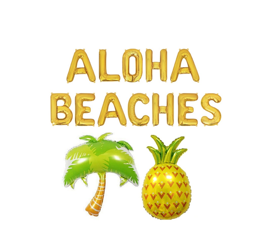 Aloha Beaches Balloons Aloha Balloon Banner Luau Party Balloons Bach ...