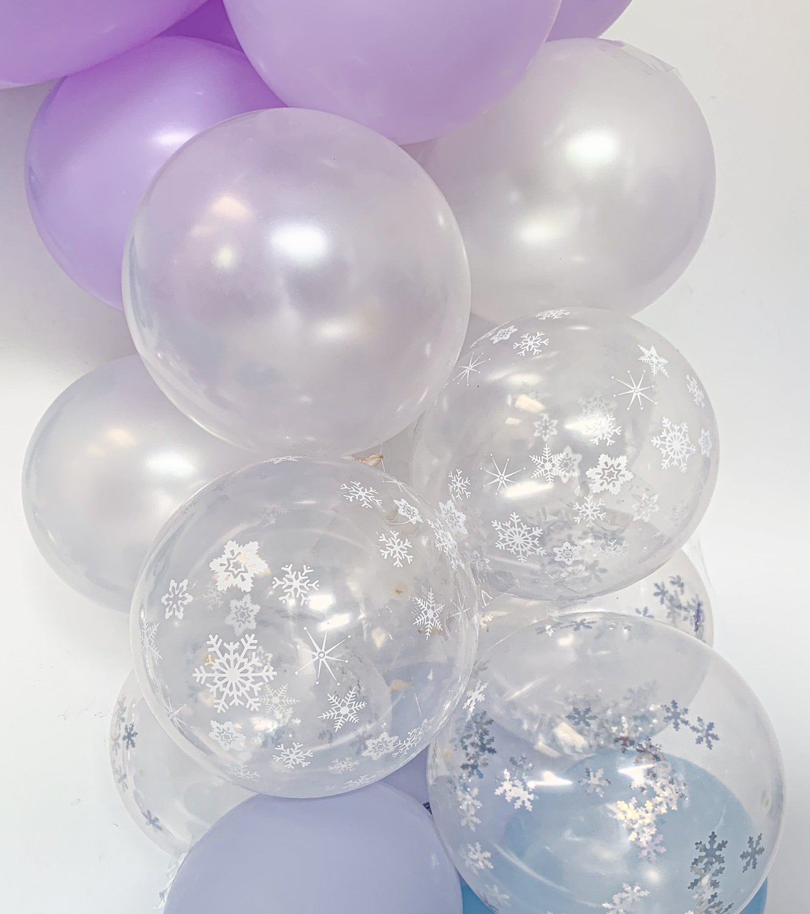 Let It Go Winter Balloon Garland Kit Blue Purple White Silver Snowflake ...