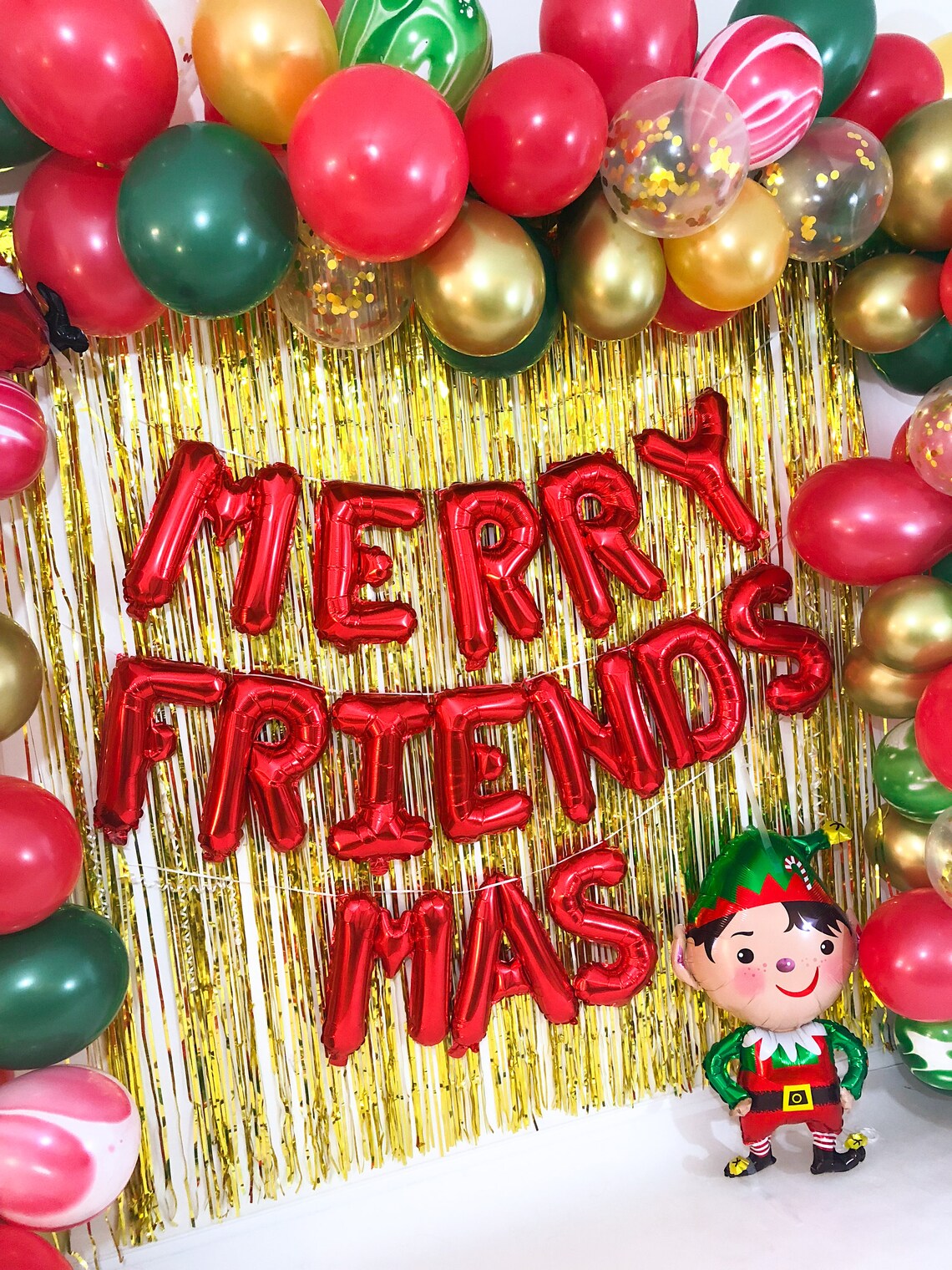 Merry Friendsmas Balloons Christmas Balloon Banner Christmas Balloons ...