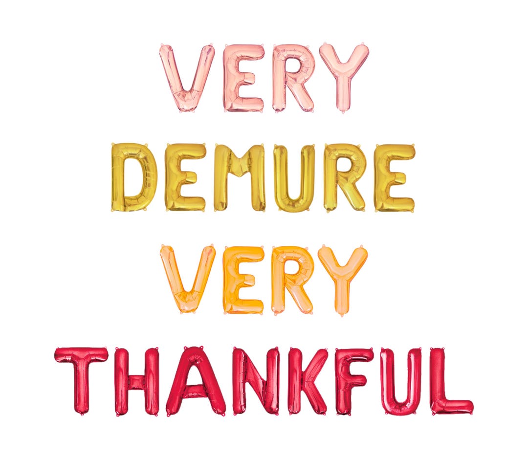 Very Demure Very Thankful Letter Balloon Kit Fall Bachelorette Party ...