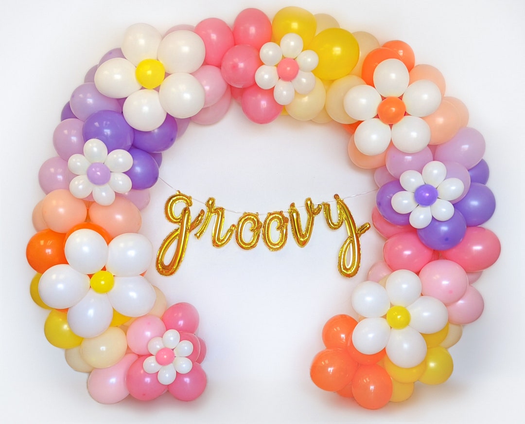 Groovy Daisy Balloon Garland Kit Retro Daisy Balloon Arch 60s 70s ...