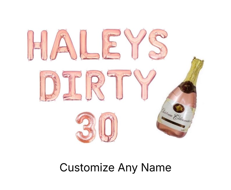 Dirty 30 Custom Balloon Banner 30th Birthday Party Balloon Happy ...