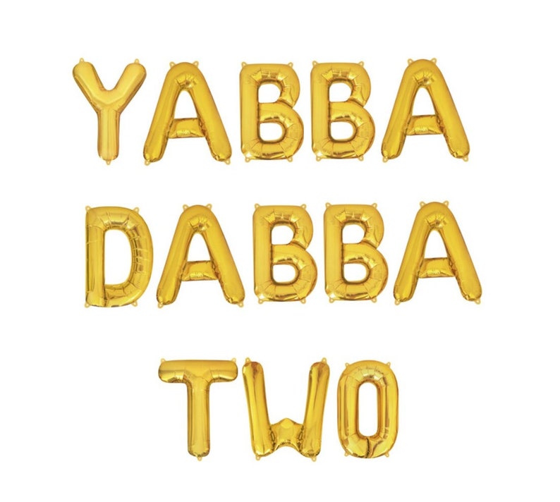 Yabba Dabba Two Balloon Banner Flintstones Themed Birthday Party Yabba ...