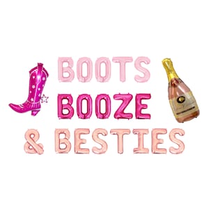 Boots Booze & Besties Letter Balloon Kit Bachelorette Party Decorations ...