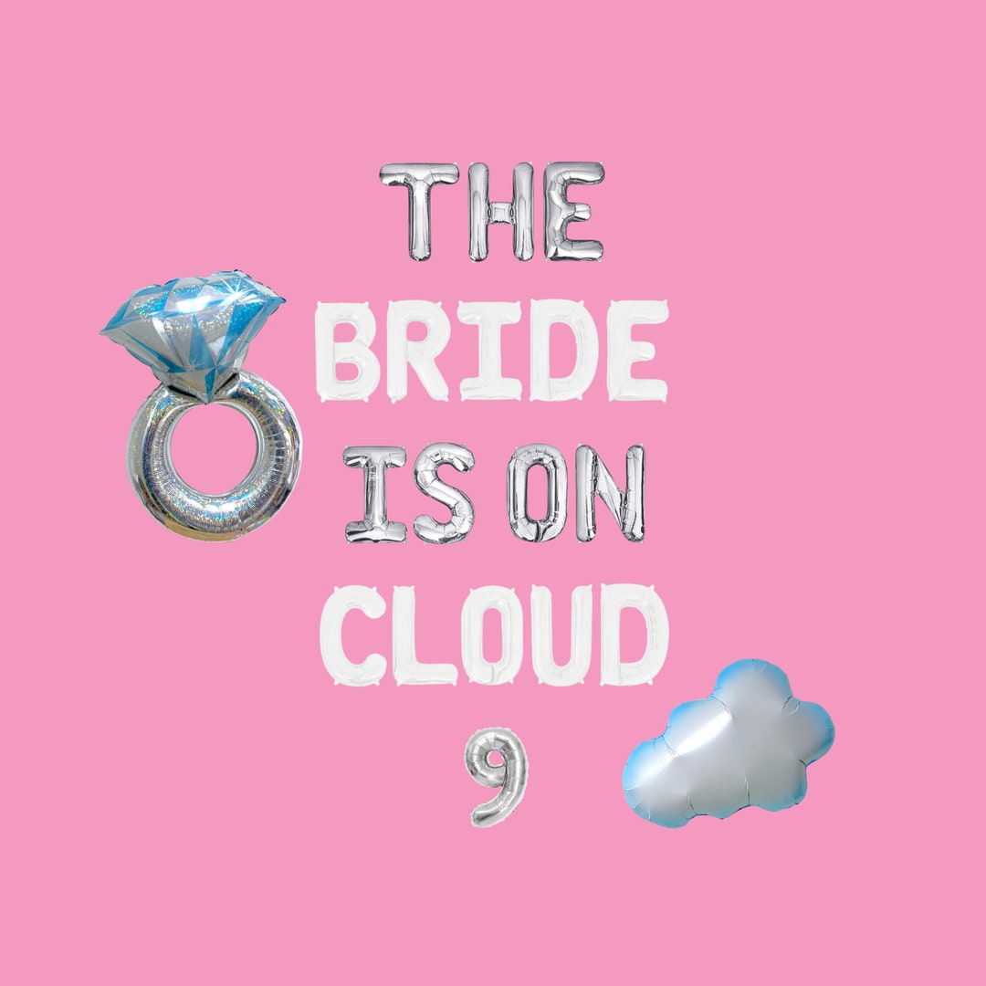 The Bride is on Cloud 9 Letter Balloon Kit Bridal Shower Balloon Banner ...