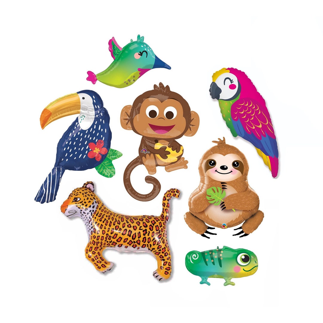 Rainforest Jungle Balloons Tropical Jungle Birthday Safari Birthday ...