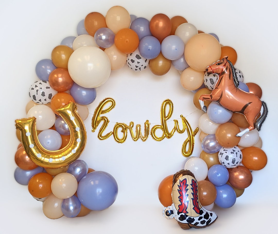 First Rodeo Birthday Party Decor for Boy Cowboy Balloon Garland DIY ...