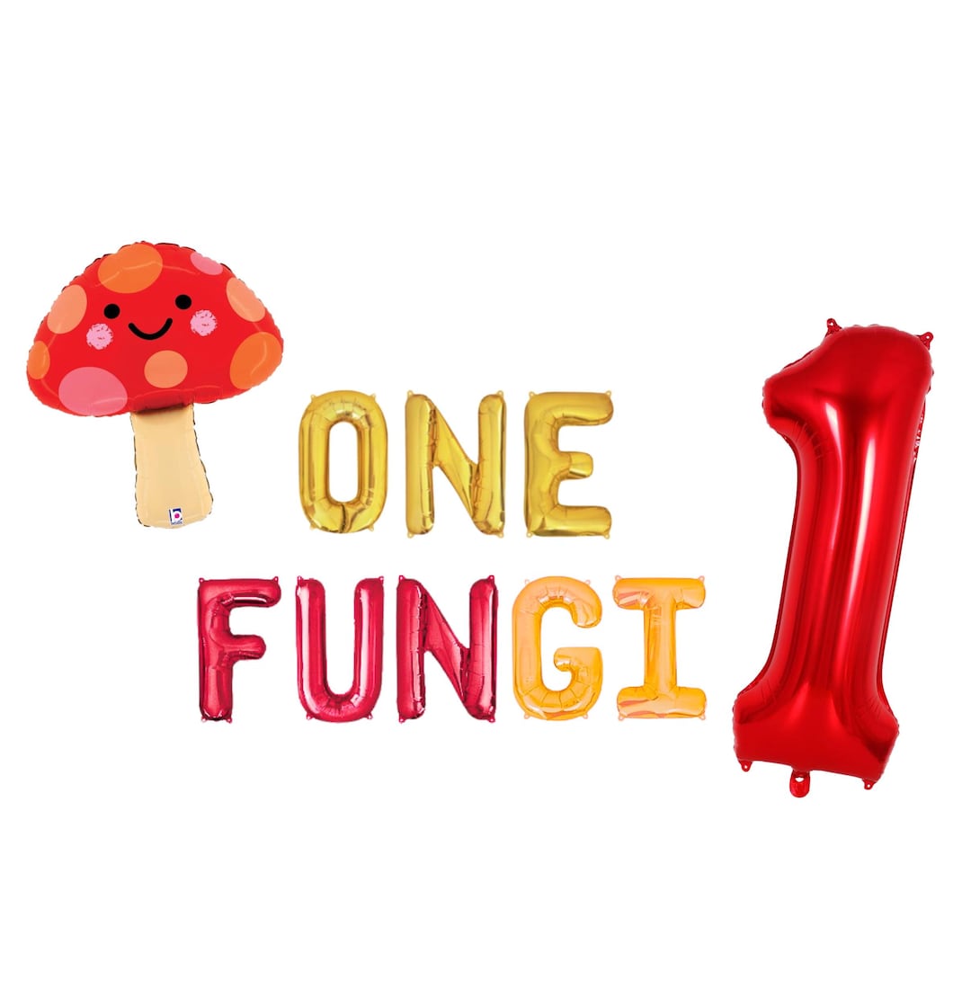 One Fungi Letter Balloon Kit Cottagecore 1st Birthday Party Decorations ...