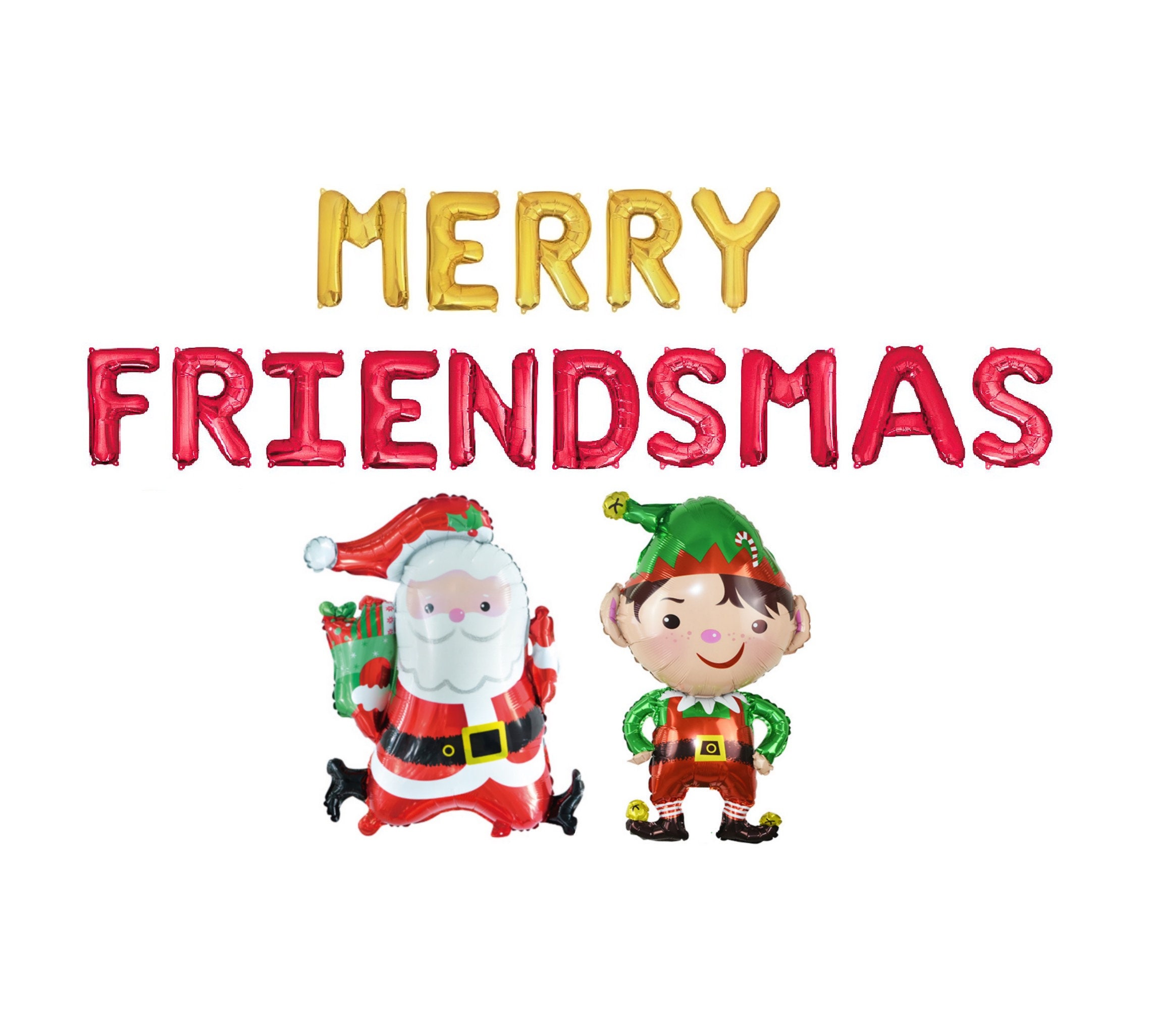 Merry Friendsmas Balloons Christmas Balloon Banner Christmas - Etsy