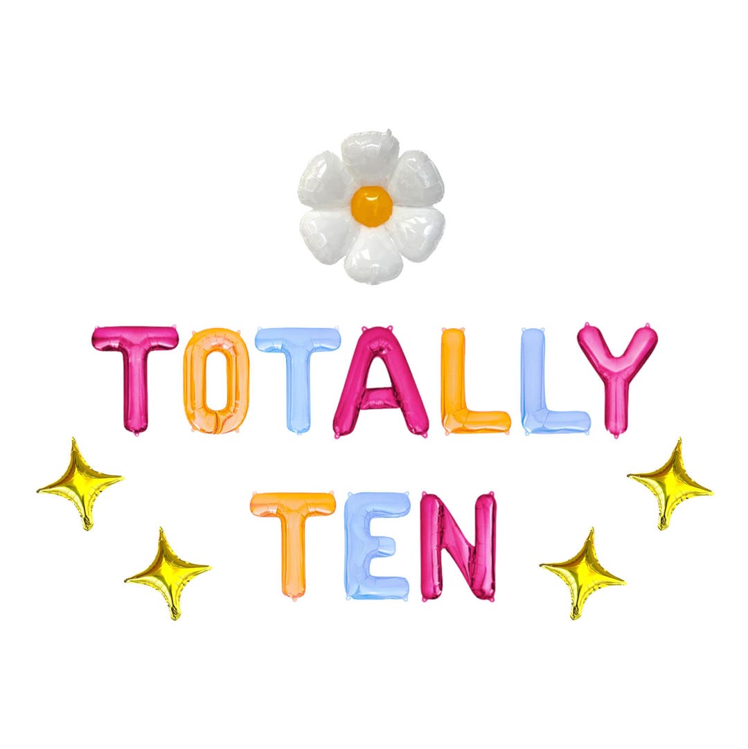 Totally Ten Letter Balloon Kit Groovy 10th Birthday Party Decorations ...