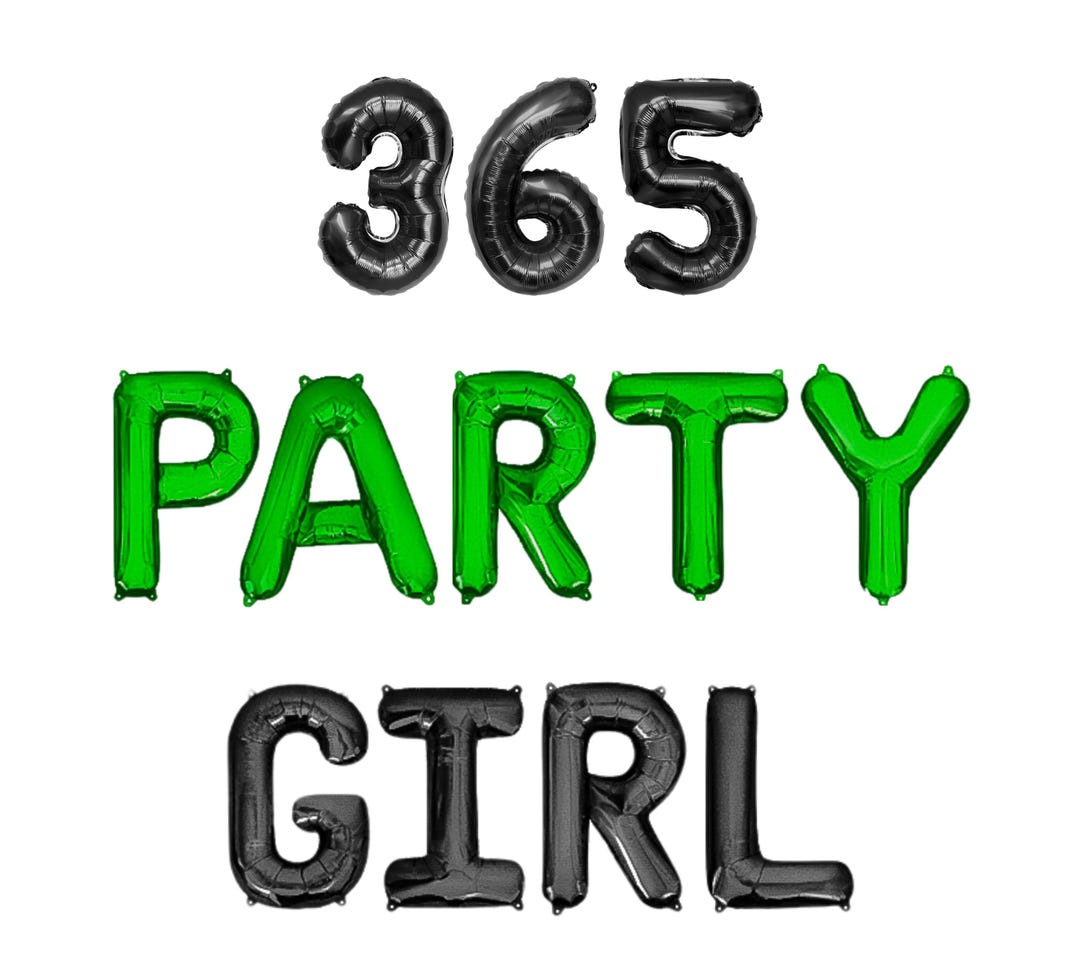 365 Party Girl Letter Balloon Kit Brat Bachelorette Party Decorations ...