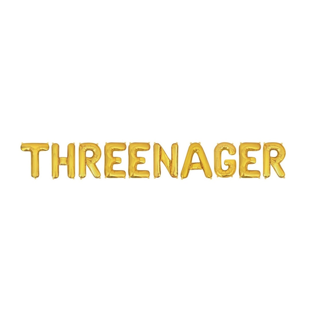 Threenager Balloon Banner 3rd Birthday Decor 3rd Birthday Decor Third ...