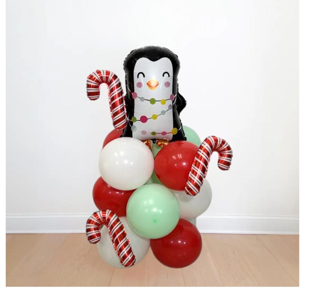 Penguin Christmas Balloon Tower Birthday Number Balloon Winter ...