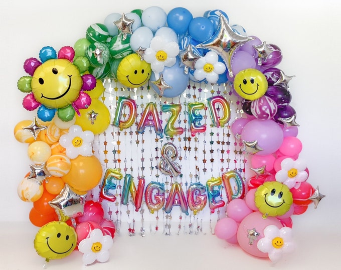 Groovy & Boozy Balloon Banner Dazed and Engaged Bachelorette - Etsy