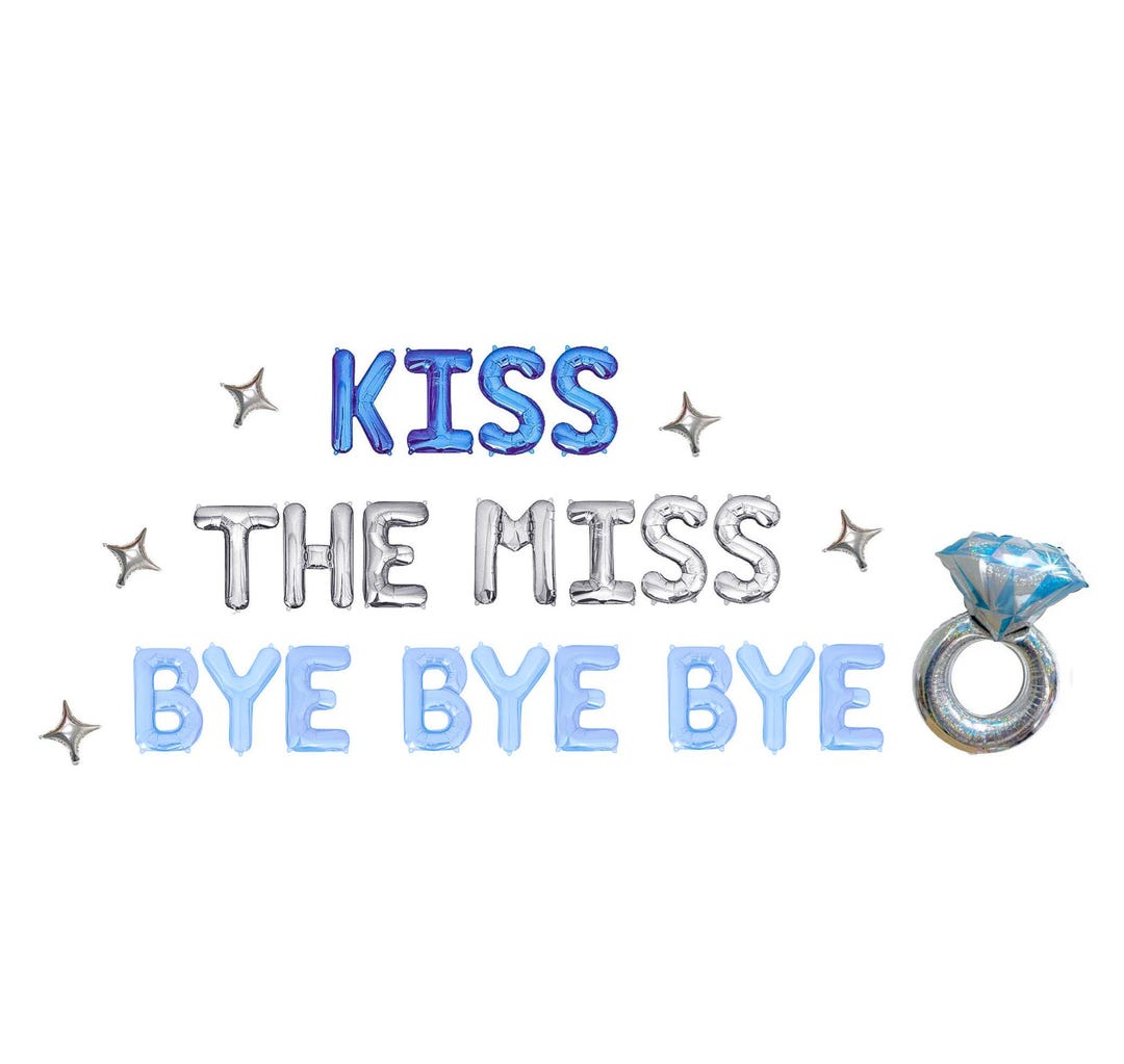 Kiss the Miss Bye Bye Bye Letter Balloon Kit Boy Band Bachelorette ...