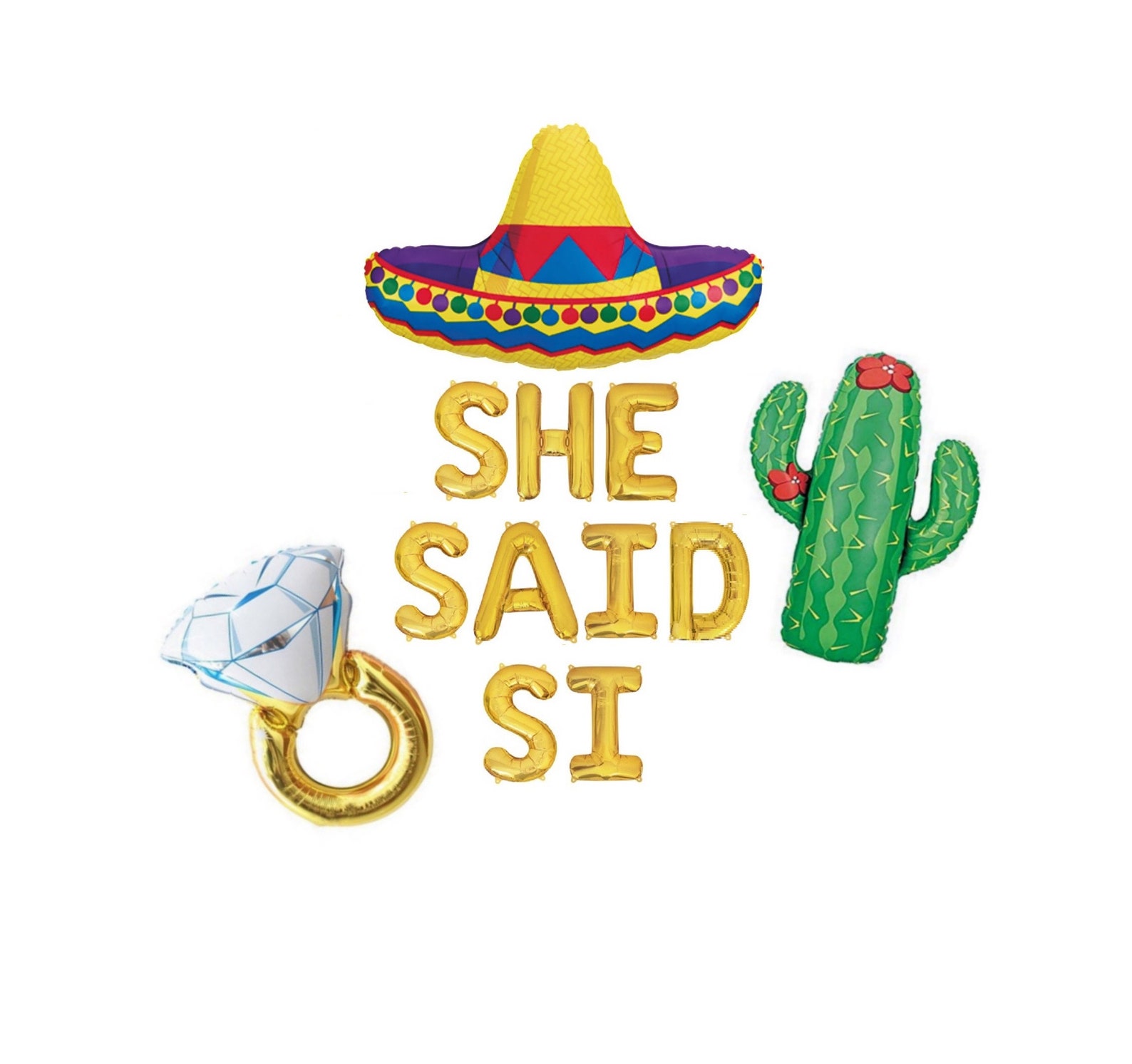 She Said Si She Said Yes Balloons Engagement Party Decor | Etsy