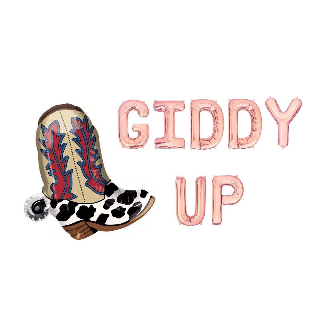 Giddy up Balloon Banner Cowgirl Bachelorette Party Decorations Western ...