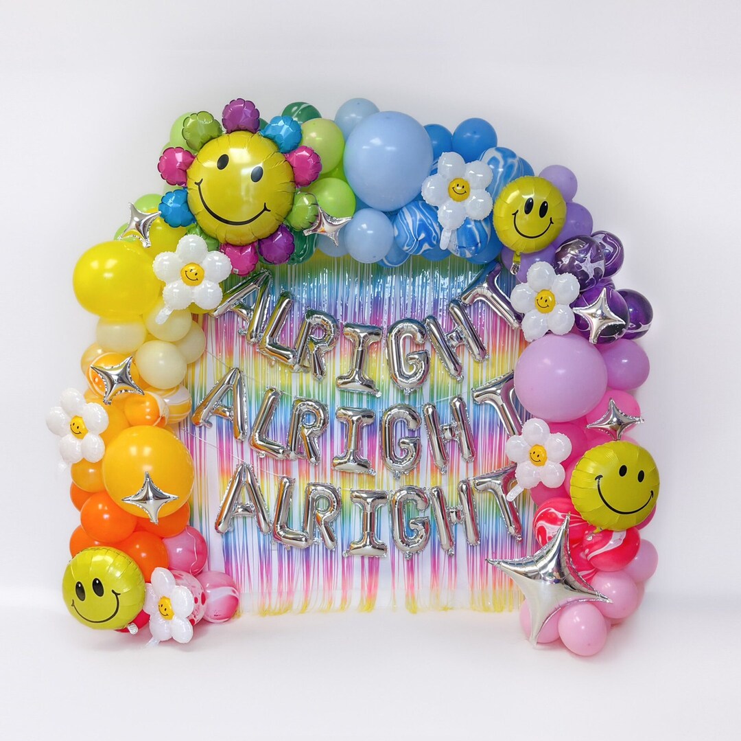 Alright Alright Alright Balloon Garland Dazed and Engaged Rainbow Tie ...