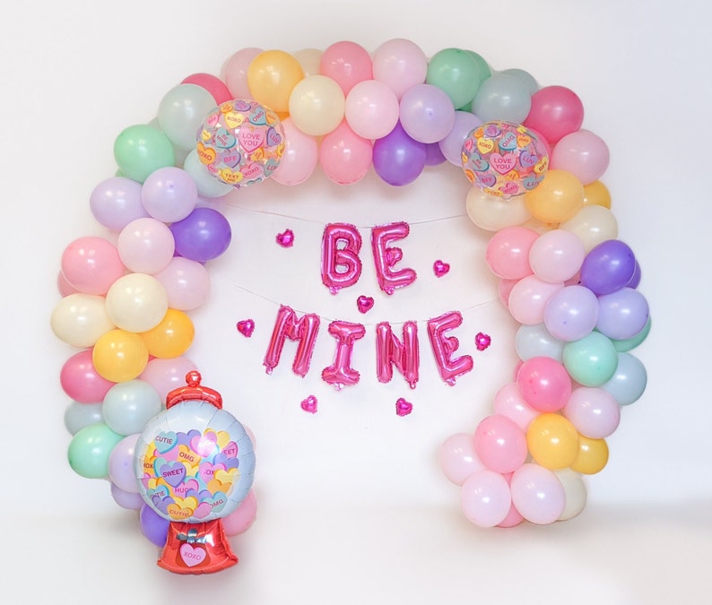 Candy Hearts Balloon Garland Kit Galentines Day Valentines - Etsy
