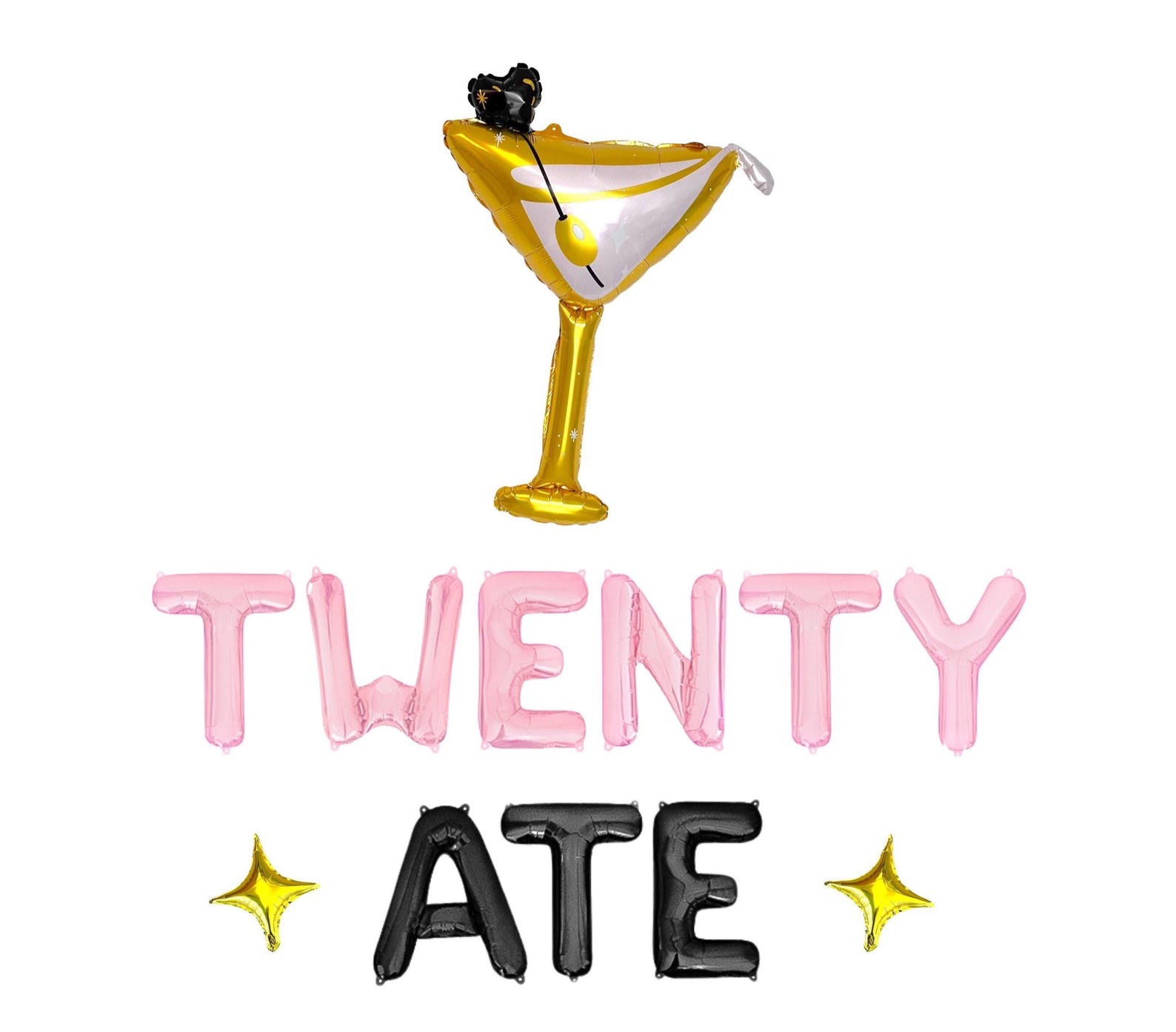 Twenty Ate Letter Balloon Kit Martini 28th Birthday Party Decorations ...