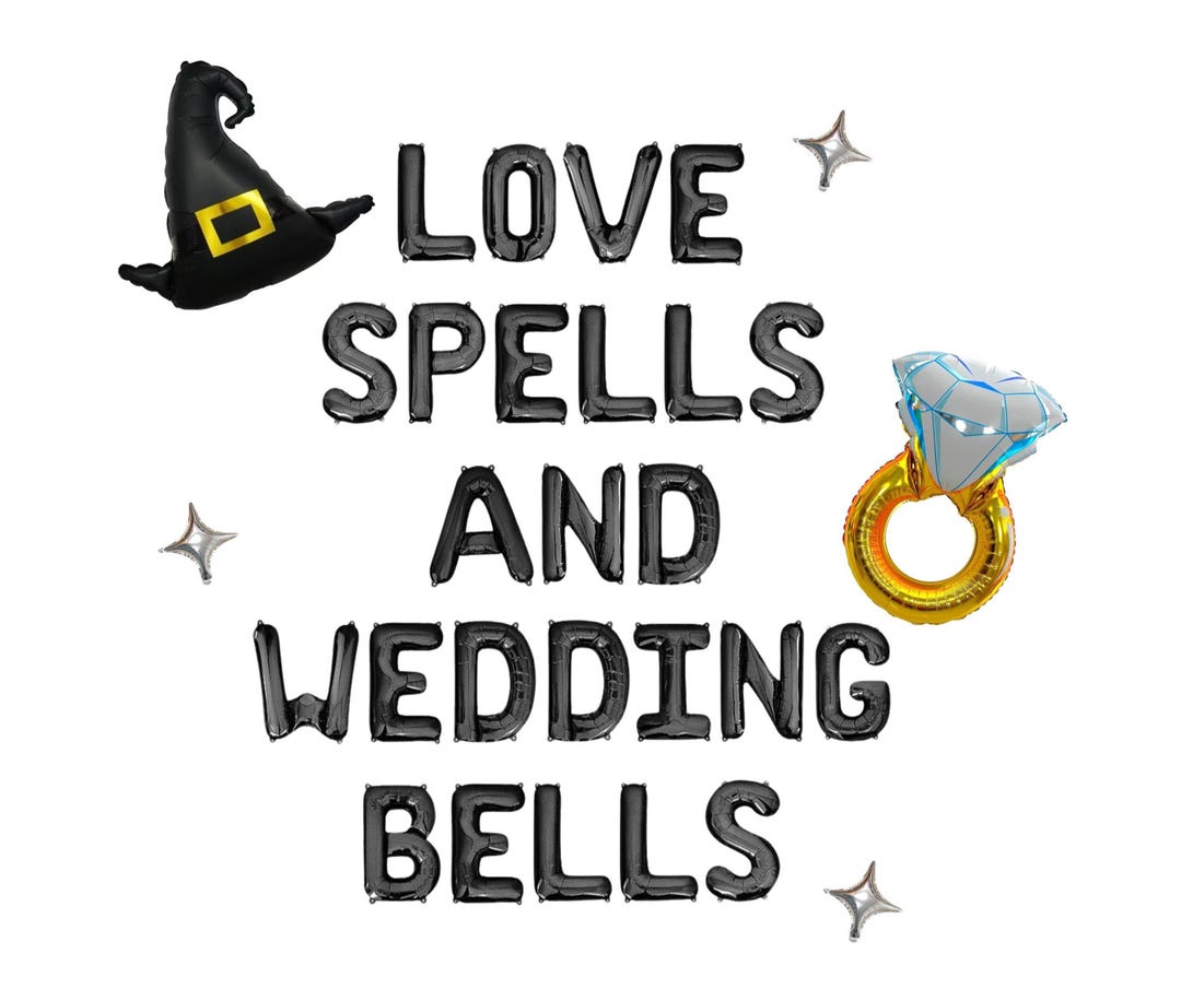 Love Spells and Wedding Bells Letter Balloon Kit Halloween Bachelorette ...