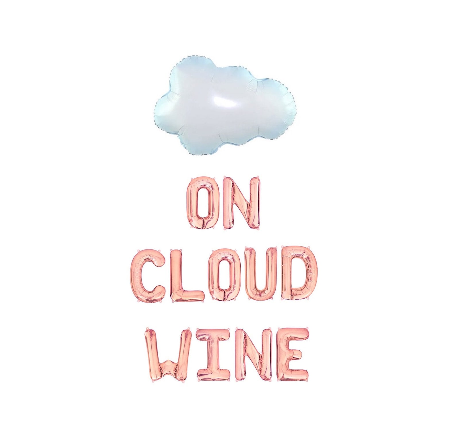 On Cloud Wine Balloon Banner Birthday Party for Her Balloon Letters ...