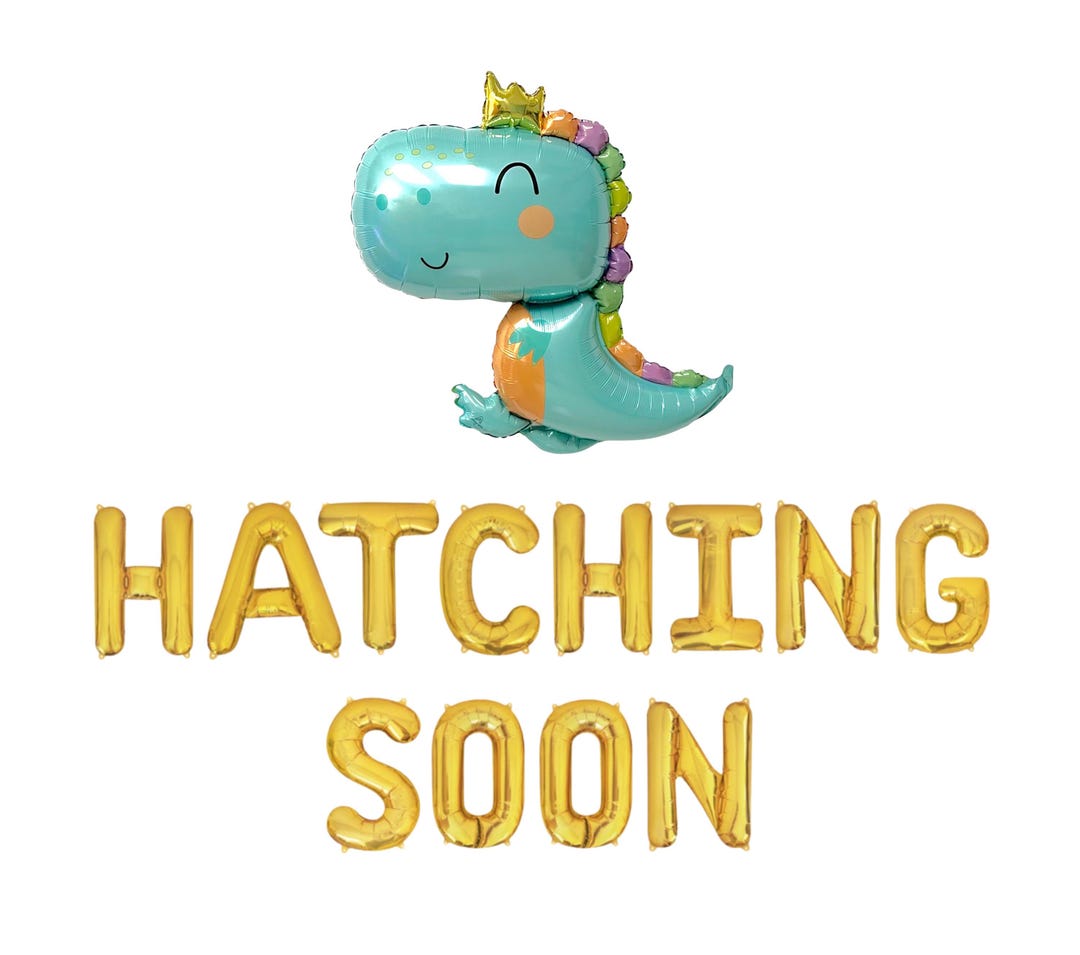 Hatching Soon Letter Balloon Kit Dinosaur Baby Shower Decorations ...