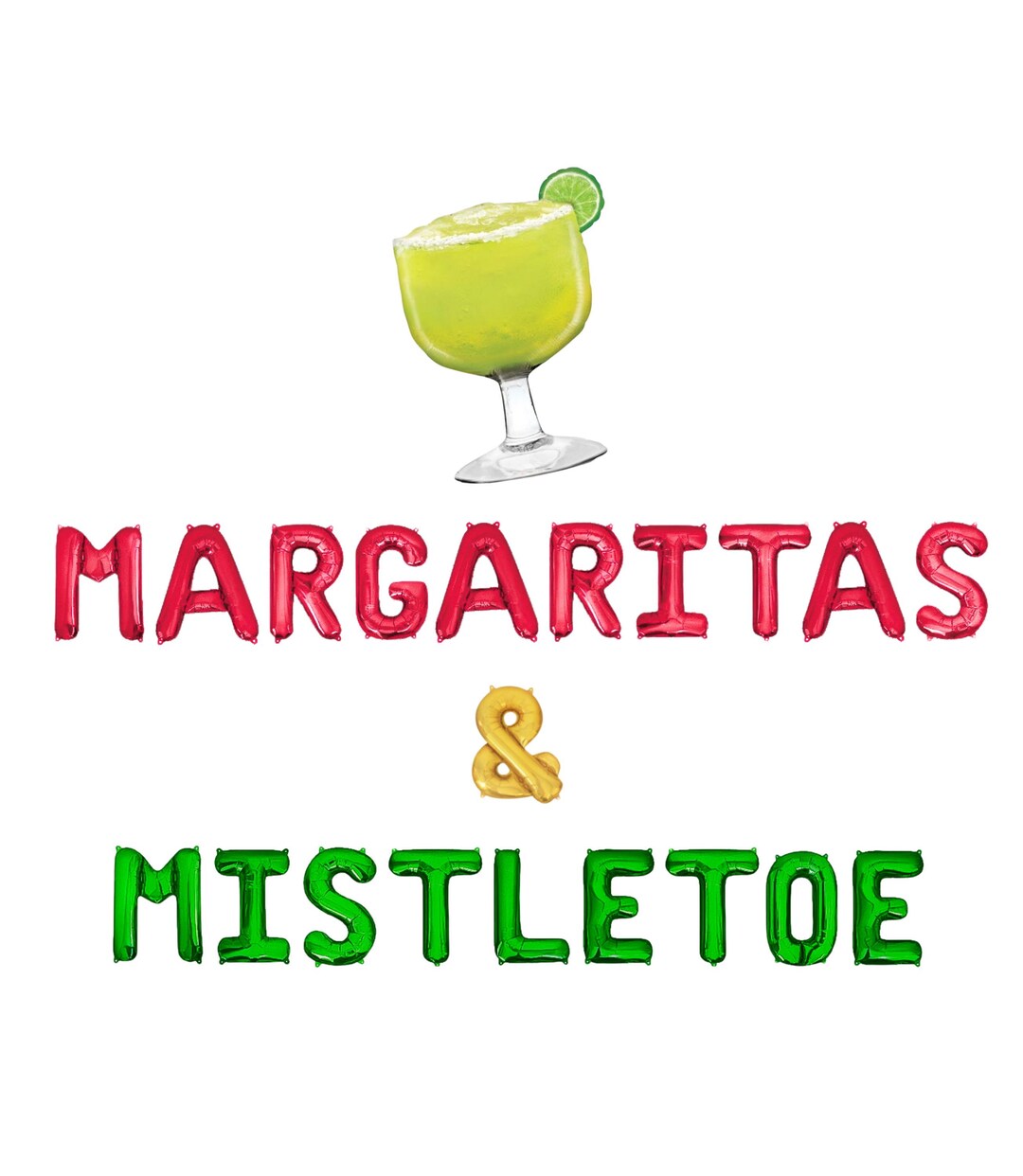 Margaritas & Mistletoe Letter Balloon Kit Christmas Party Decorations ...