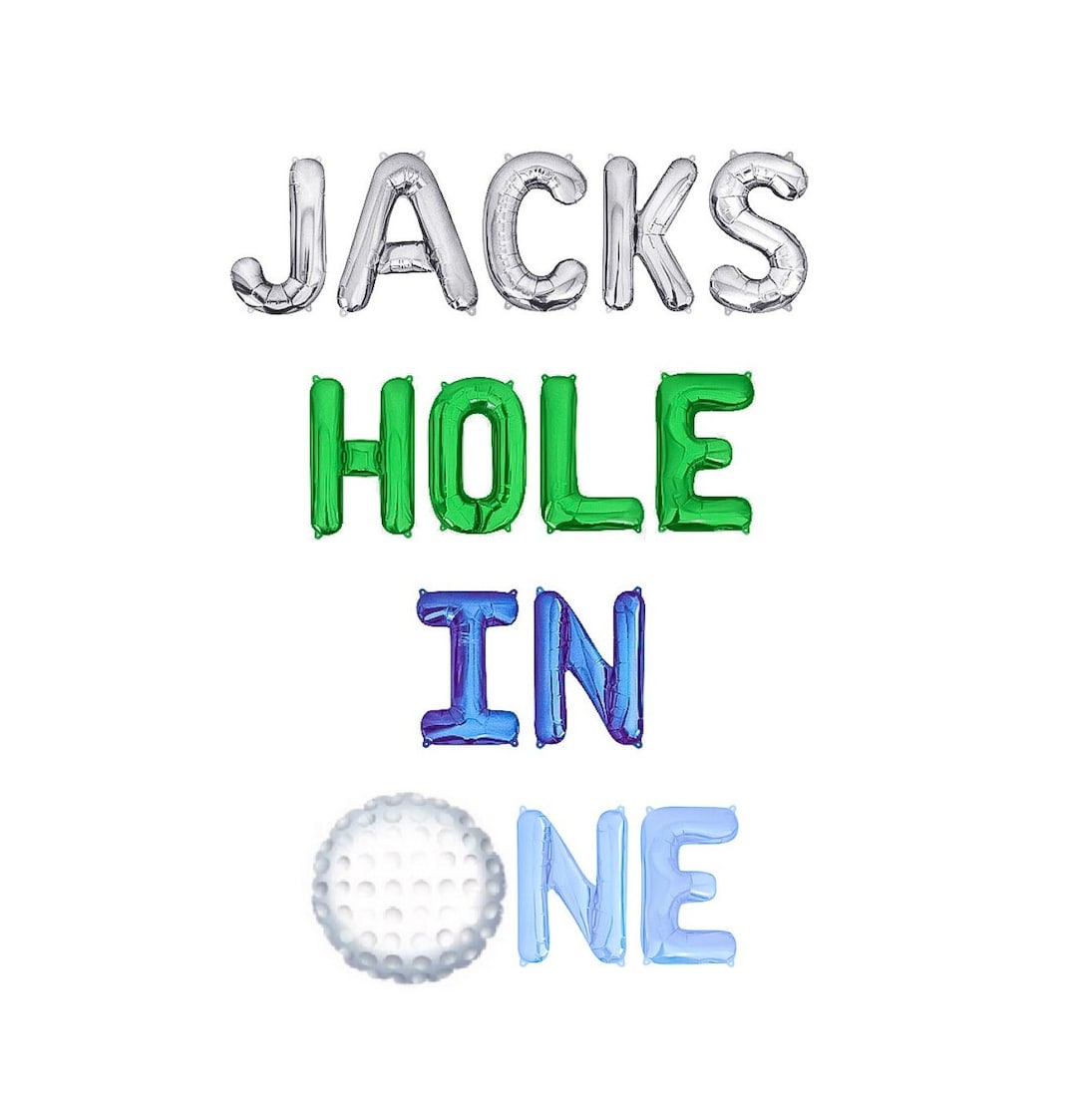 Hole in One Custom Balloon Banner Golf Balloons Golf First Birthday ...