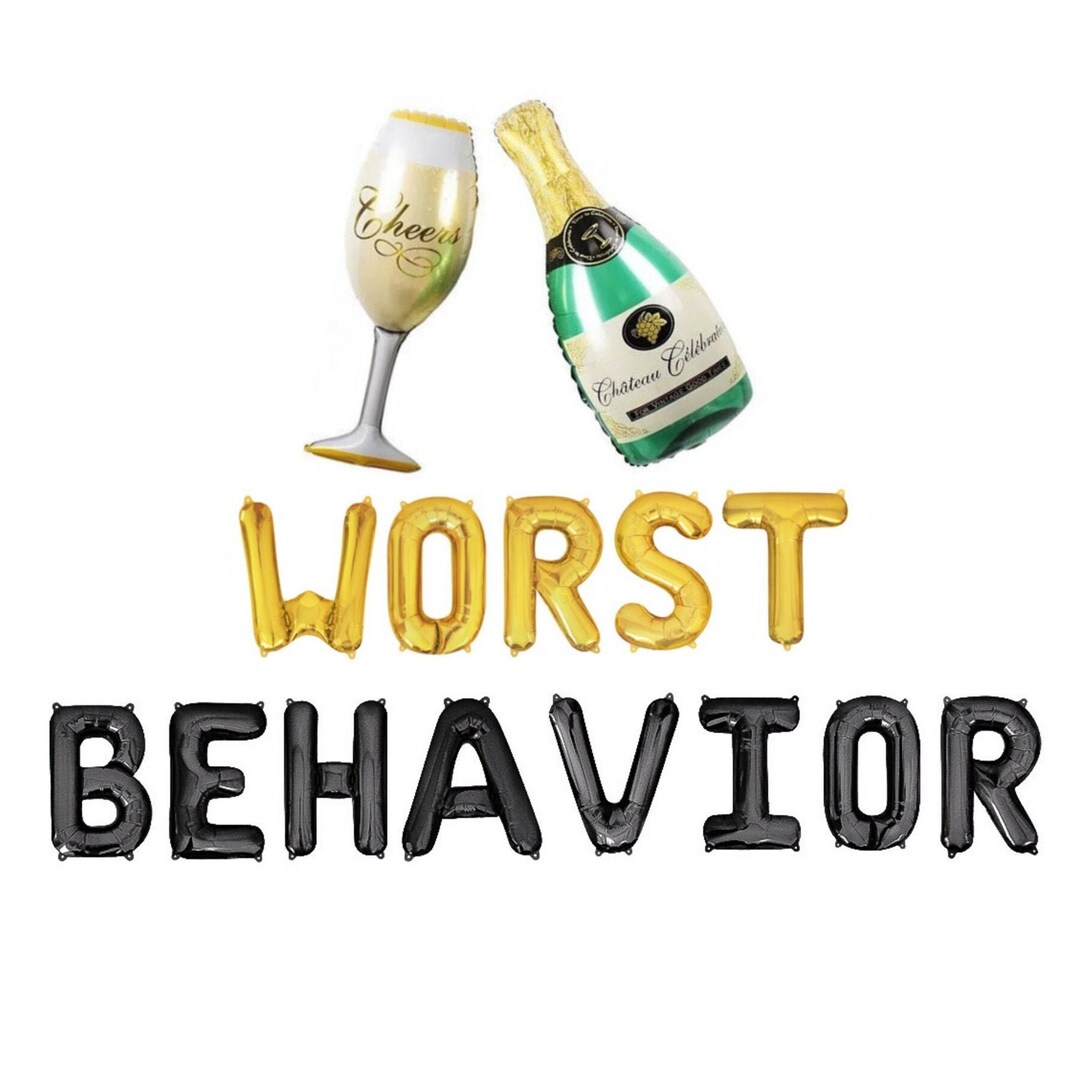 Worst Behavior Balloon Banner Bachelorette Party Decor 21st 30th ...