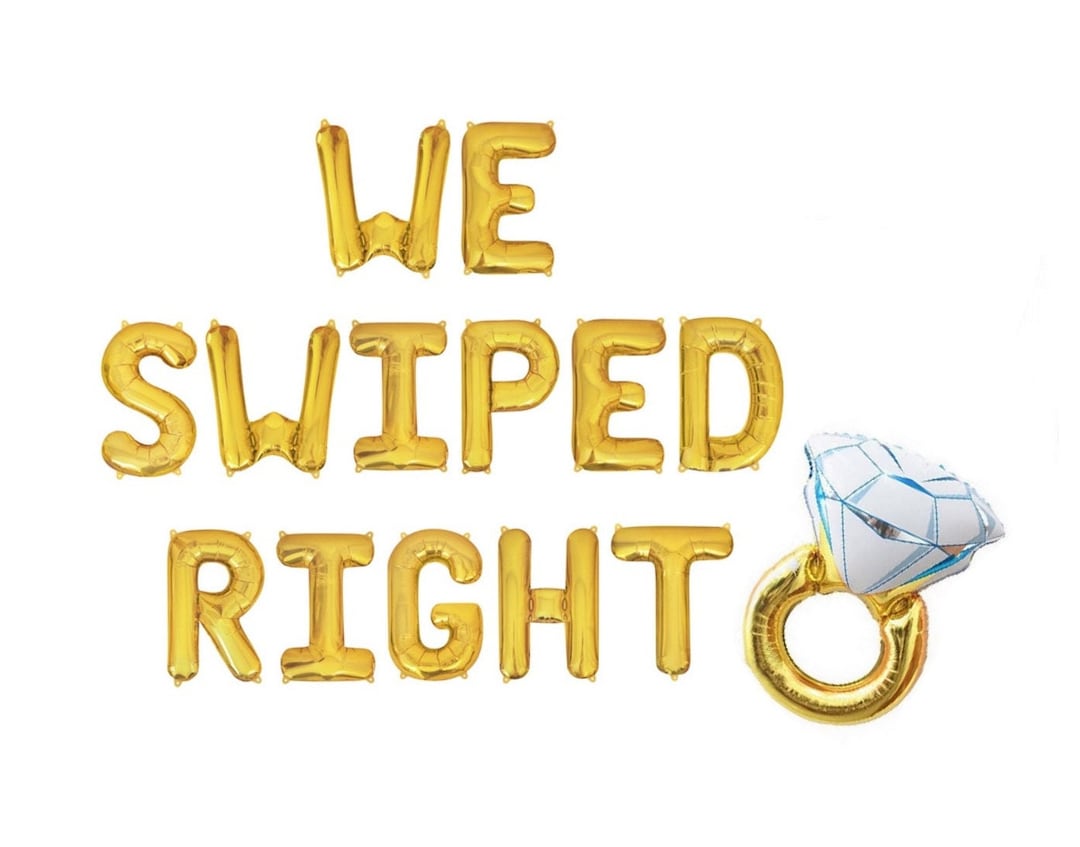 We Swiped Right Balloon Banner Engagement Party Decor - Etsy