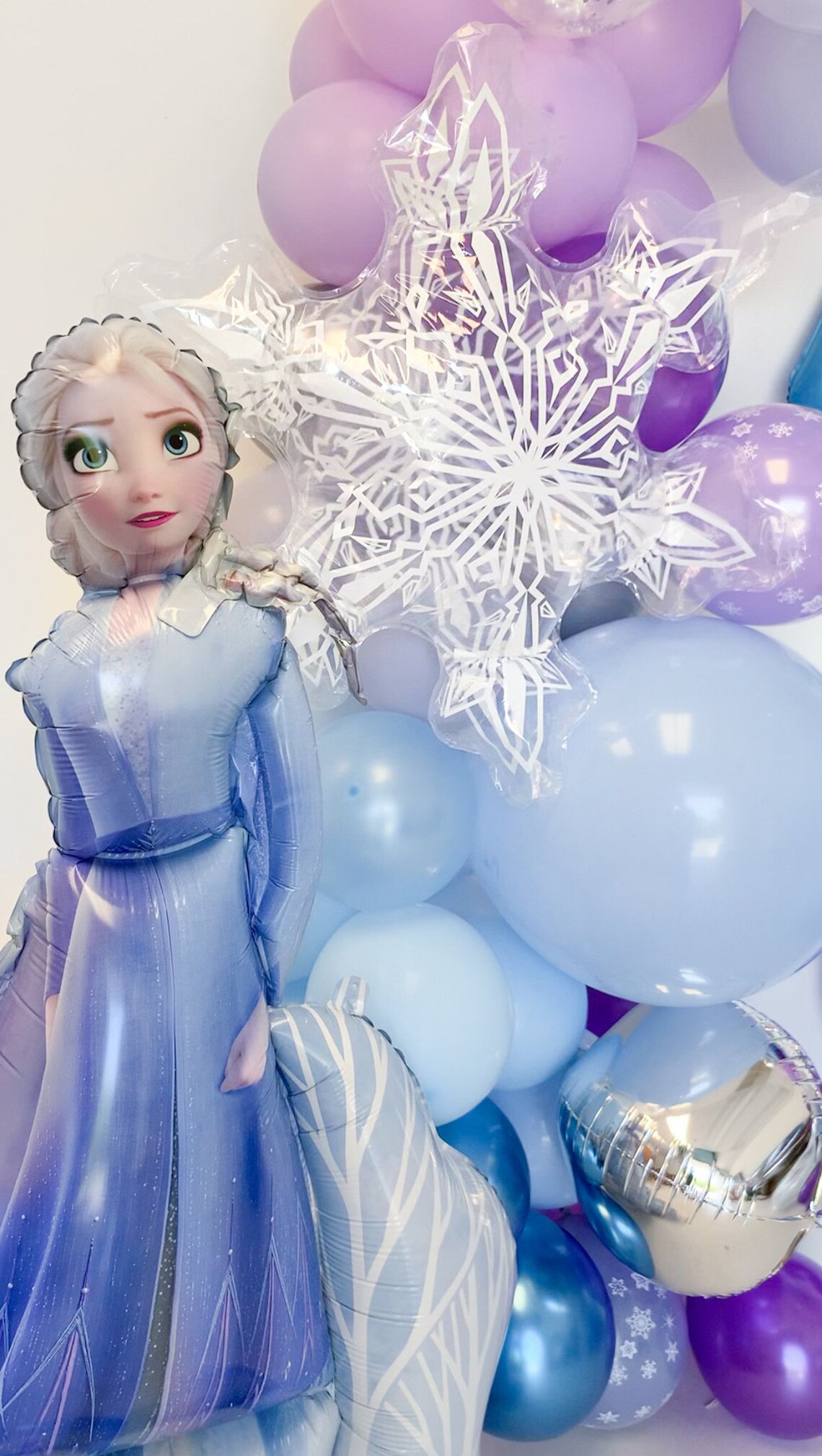 Let It Go Winter Balloon Garland Kit Blue Purple White Silver Snowflake ...