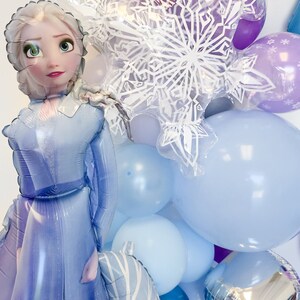Let It Go Winter Balloon Garland Kit Blue Purple White Silver Snowflake ...