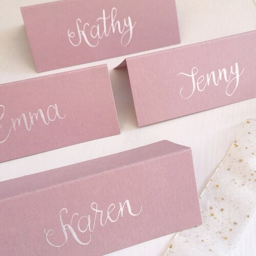 Dusty Pink Place Cards Pink Wedding Place Names - Etsy