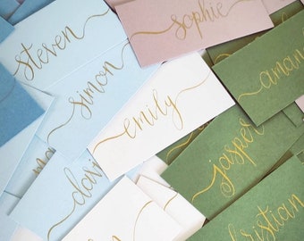 Gold Wedding Name Cards - Etsy