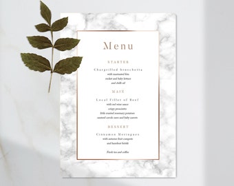 Marble Menu Design - Etsy