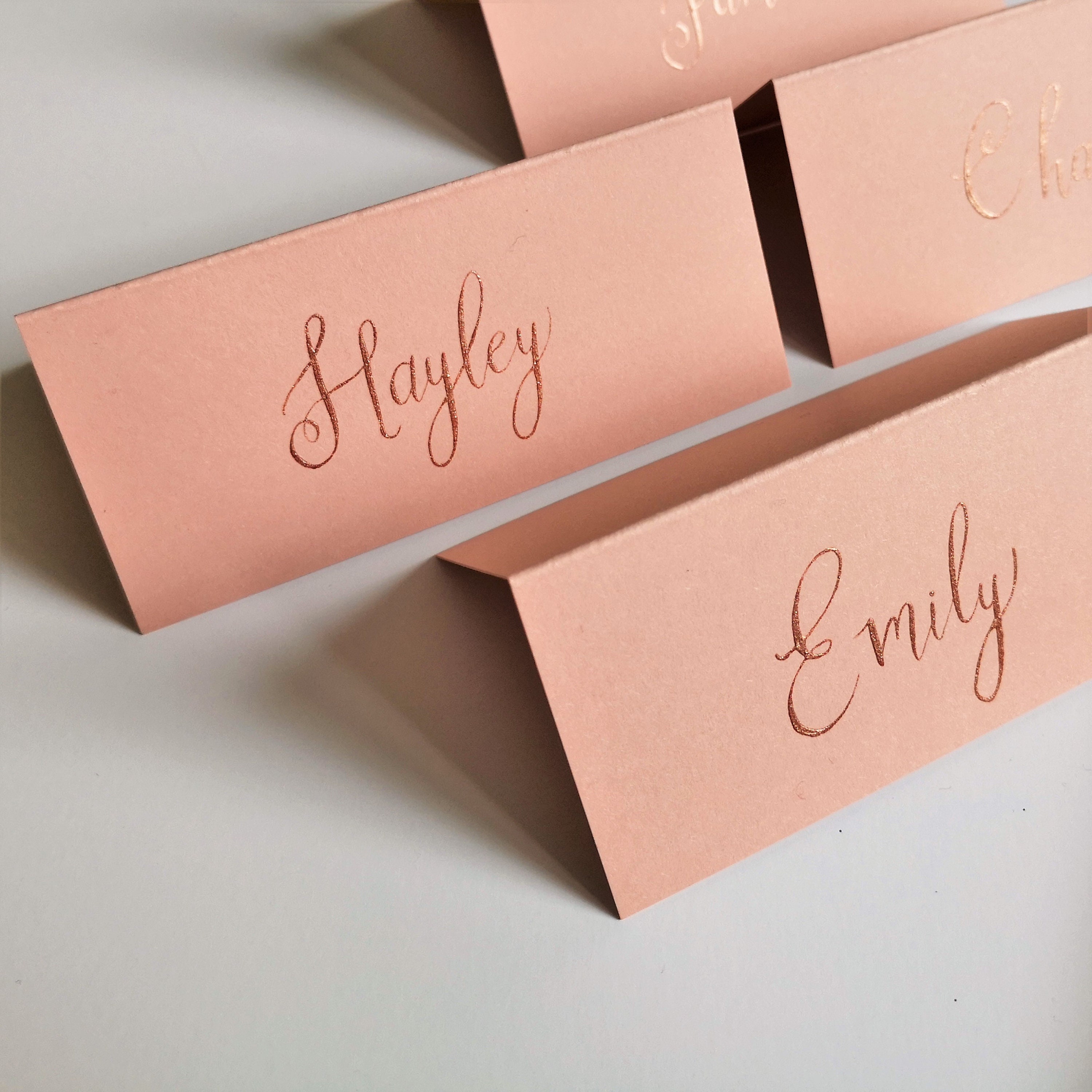 Blush Pink Wedding Name Cards Pink Matte Wedding Place Cards | Etsy