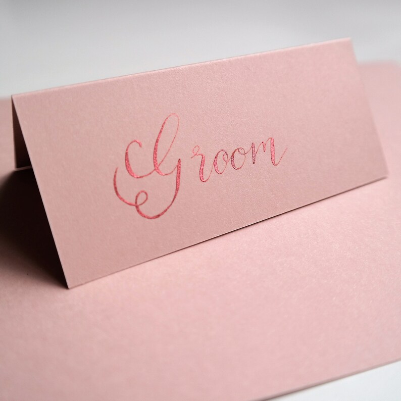 Blush Pink Wedding Name Cards Pink Matte Wedding Place Cards | Etsy