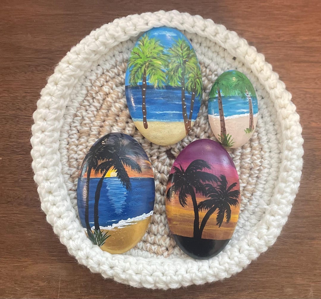 Rocks, Hand Painted Garden Rocks, Floral Design, Painted Rocks, Mother ...