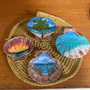 Shell, Decorative Handpainted Shell, Beach Scene Paintings - Etsy