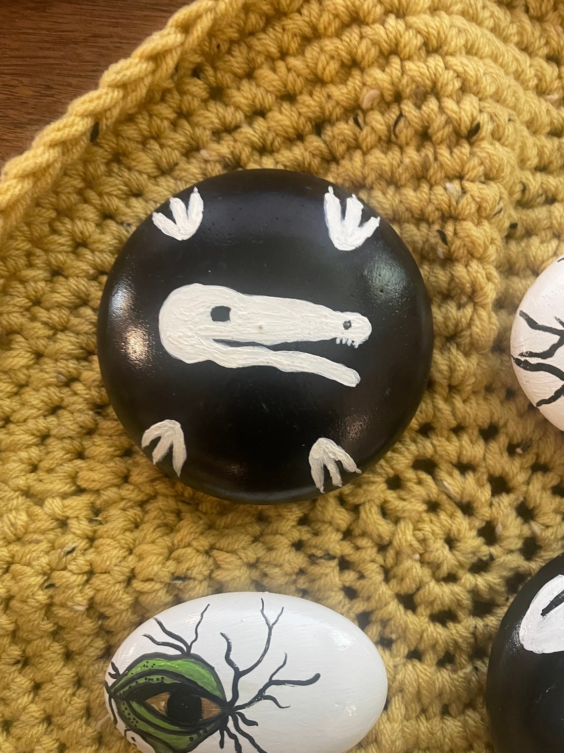 Hand Painted Dinosaur Rocks: Kids' Desk & Garden Decor - Etsy