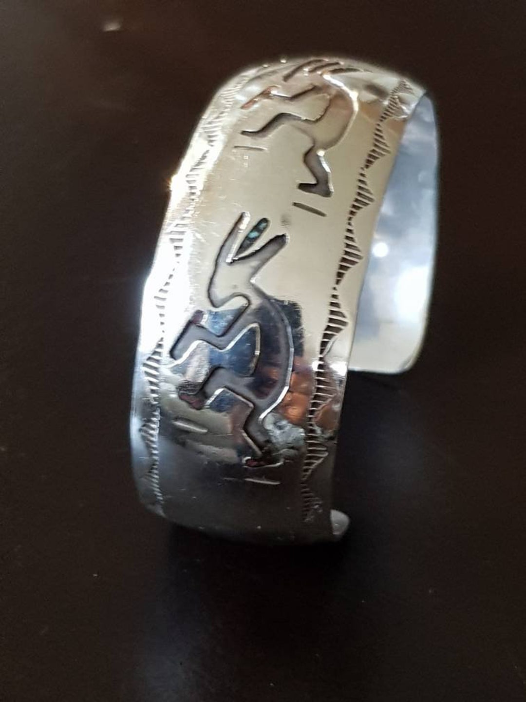 Billy Slim Navajo Bangle Sterling Silver 925 Signed 29 G - Etsy