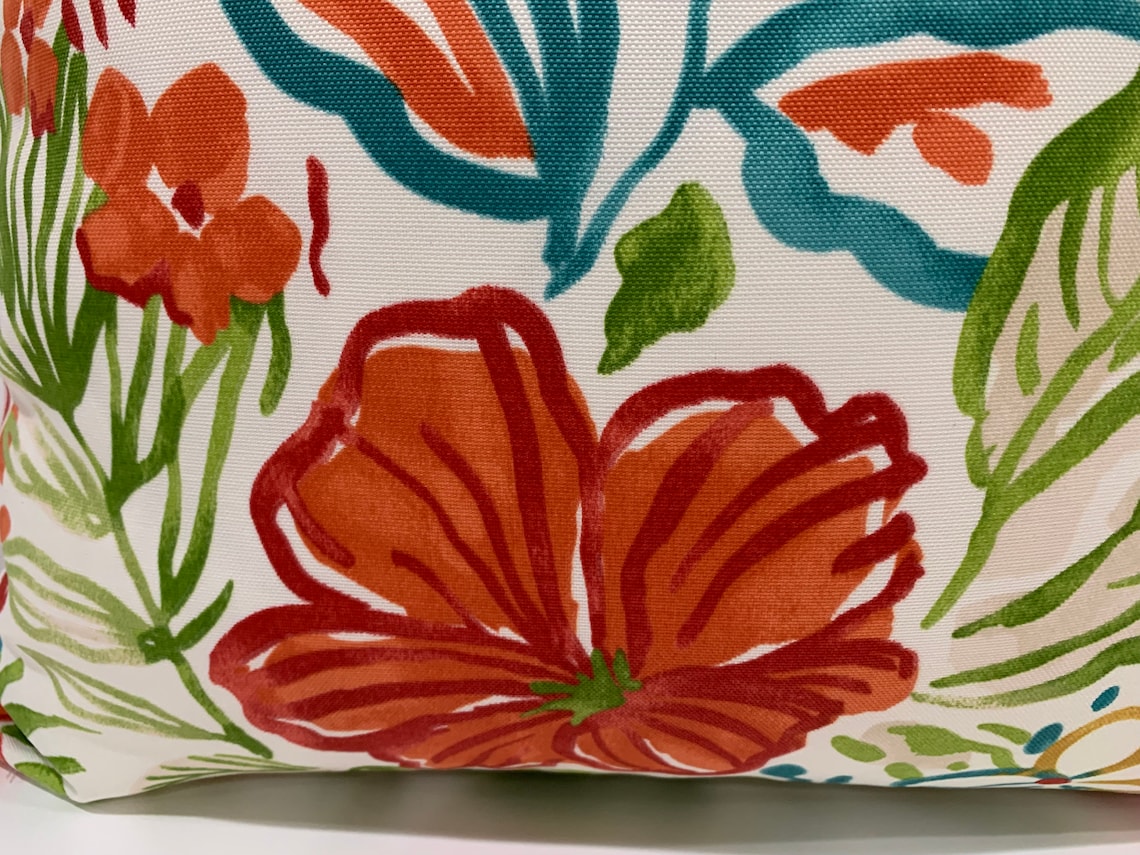 Teal Green Coral Floral Pillow Cover Decorative Pillows - Etsy