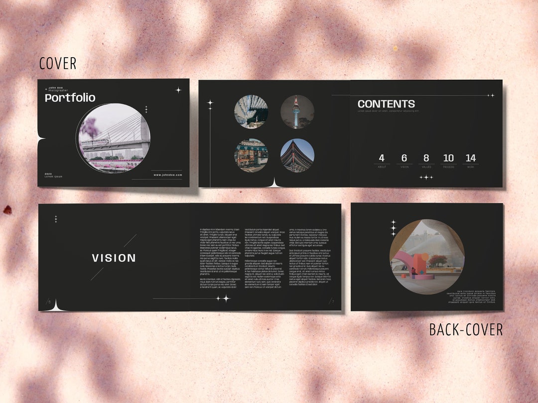 DARK A4 PORTFOLIO Art Portfolio Photography Art Design Adobe Indesign 20 Pages - Etsy